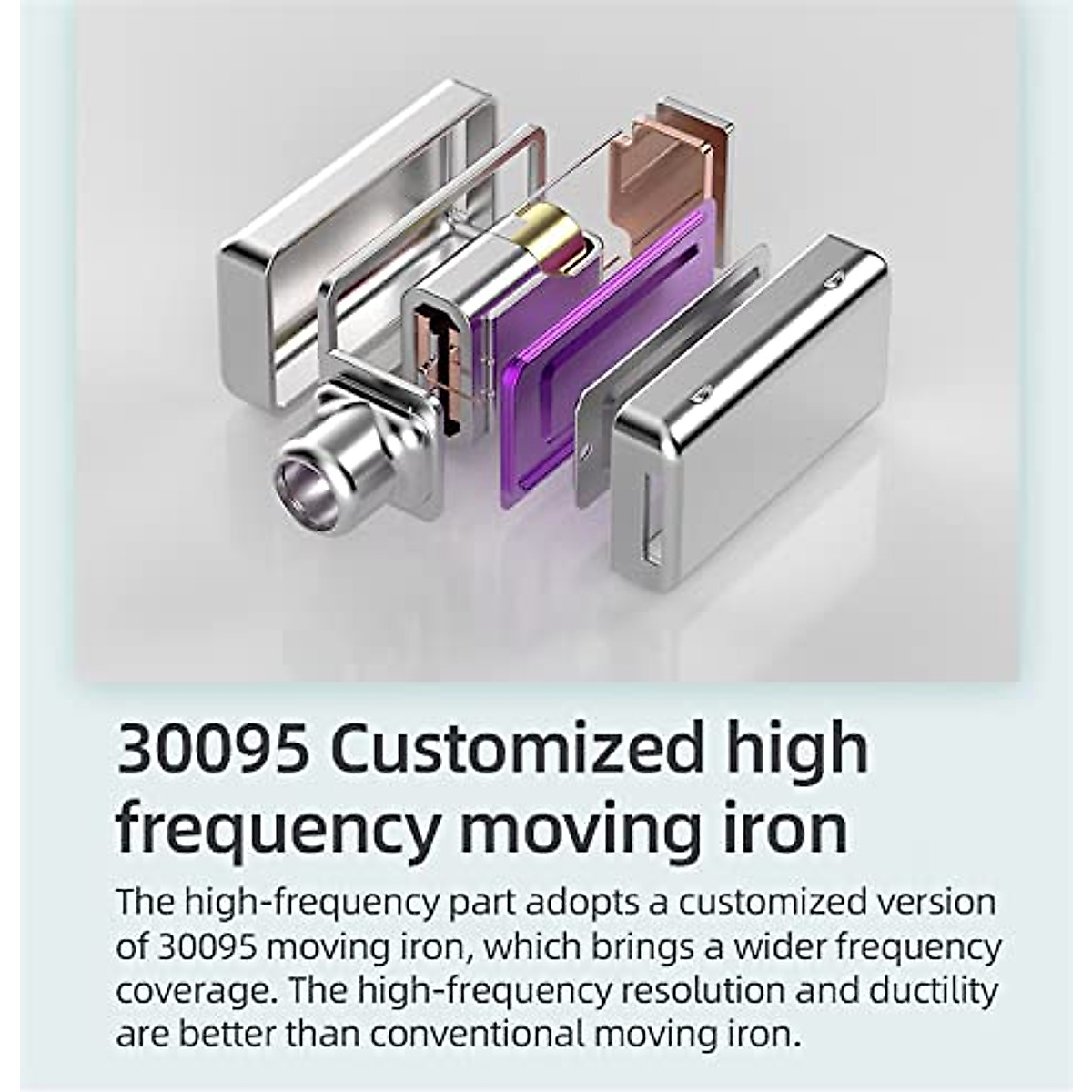 OXYPLAY HiFi Sports Earbuds Headphones with MMCX Connections, Dolp AS10 Hybrid Drivers IEM Earphones for Musicians with Oxyen-Free Cord Blue with Microphone Built in