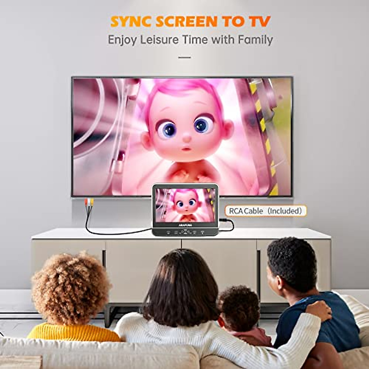 Car DVD Player with Headrest Mount,Arafuna 10.5" Headrest DVD Player for car with HDMI Input, Portable DVD Player for Car Support 1080P HD Video, USB/SD,Regions Free, Last Memory