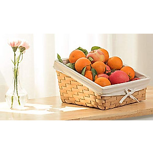 Wooden Angled Display Basket with Fabric Liner for Storage and Display