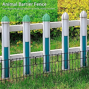 Sunexinlo 20 Packs Garden Fence Animal Barrier Border, 17x12In Short Metal Fencing Panel for Garden Yard Vegetable Flower Beds, 20Ft