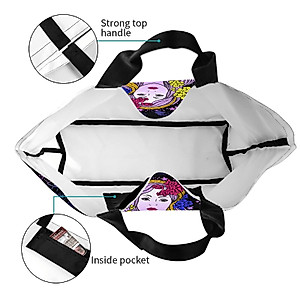 JASUTOT Virgo Constellation Tote Bag Large Canvas Zodiac Sign Astrology Shoulder Tote Handle Bag For Gym Beach Weekender Travel Shopping