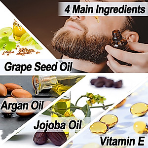 YogerYou Beard Oil 20 ml ×3 ×2 set,6 Packs Beard Oils Total,Men Mustaches Growth Beard Maintenance,Soften,Moisturizing,Strength,Stocking Stuffers Idea Gifts for Him Man Dad Father Boyfriend