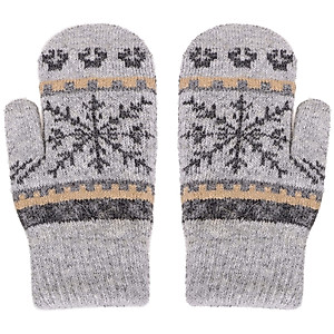 Verabella Womens Mittens Cold WeatherFair Isle Knit Sherpa Lined Winter Mittens,2 Pairs,L Grey/Purple