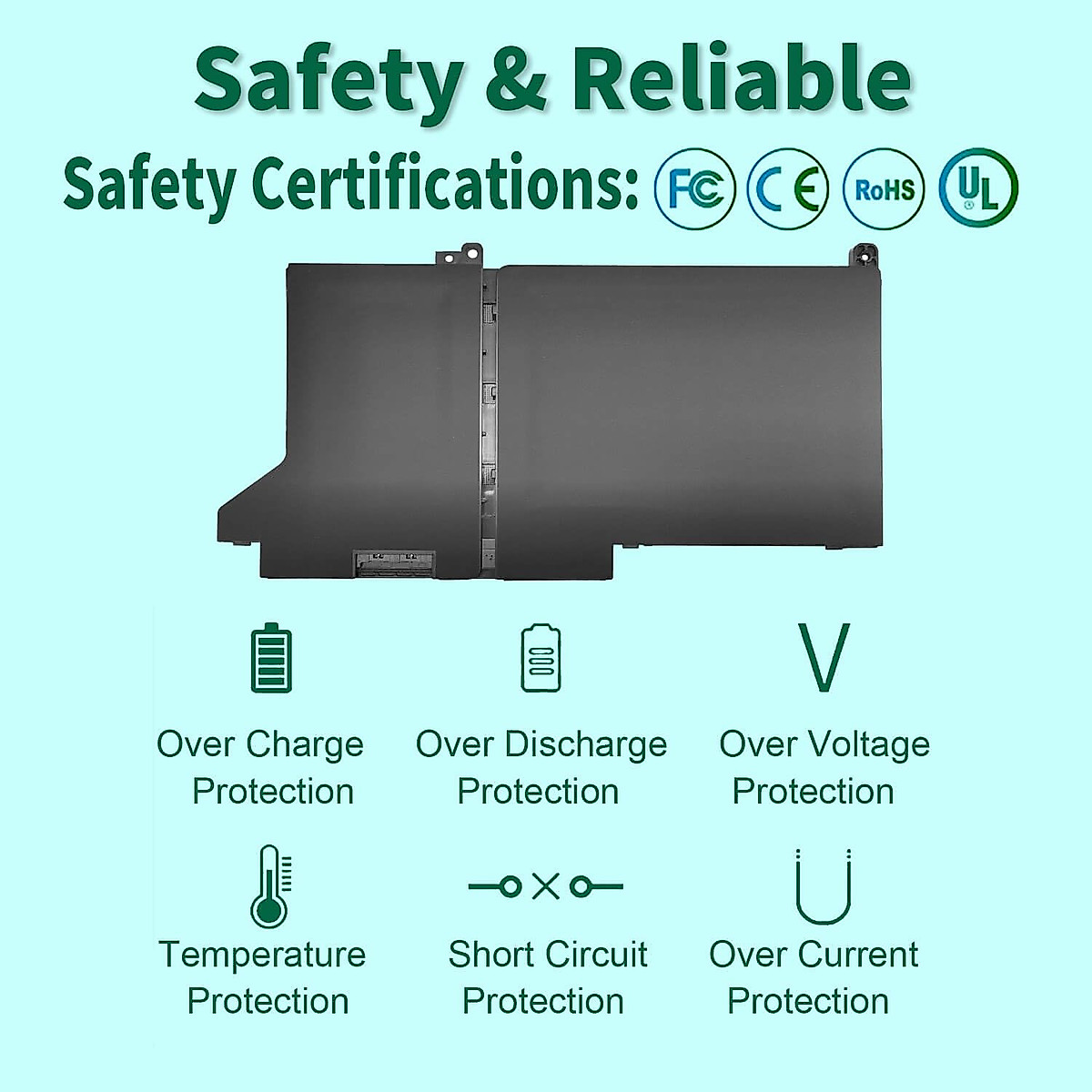 DMKAOLLK 42Wh DJ1J0 Battery for Dell Latitude 7280 7290 7380 7390 7480 7490 E7280 E7290 E7380 E7390 E7480 E7490 Series DJ1JO P28S P28S001 451-BBZL K8X0T1 ONFOH 11.4V