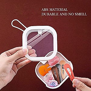 ZEQIDOU Hair Tie Organizer 2PCS, Portable Hair Tie Holder Organizer Can Be Stackable Or Hang, Optimal Travel Accessories Organizer for Hair Tie, Qtip, Hair clip, Hair Supplies, Hair pin. (Pink&White)