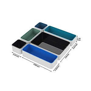 Interlocking Desk Drawer Organizer Tray Drawer Organizers Dividers Storage Case Adjustable Storage Container Organizers For Office Kitchen Cabinet Dresser - Multi-purpose and Customize (LIGHT 6 PCS)