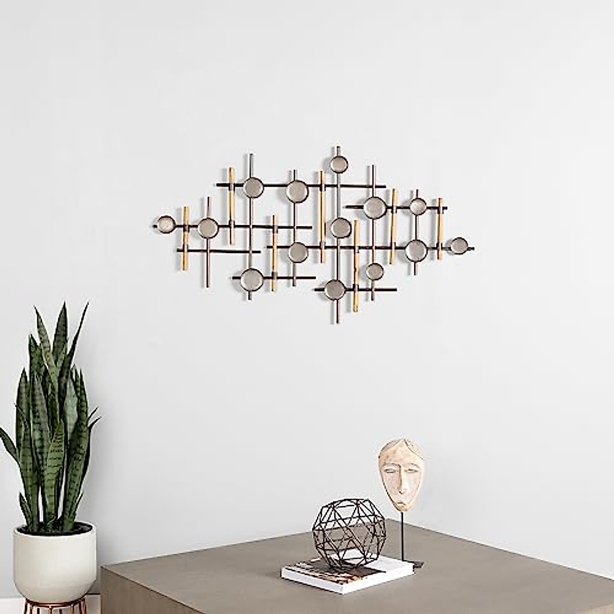 Stratton Home Décor S21011 Centerpiece, 39.37W X 1.18D X 23.62H, Gunmetal