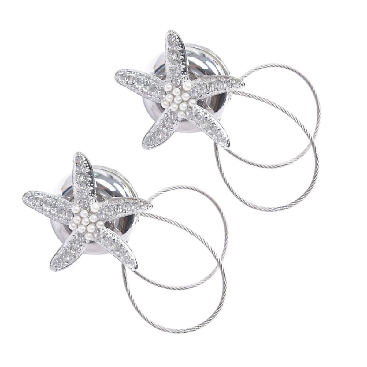 Alipis 2 Sea Fish Pattern Curtain Buckles Drapery Magnet Curtain Hooks for Drapes Back Tie Outdoor Shower Curtain Hook Curtains Nautical Home Decor Magnetic Magnet Hooks Adjustable Strap