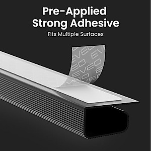 EVEO Cable Management Under Desk Kit (12 Units) - Under Desk Cable Management Cord Cover, Cable Hider Cord Management Under Desk Cable Organizer Cord Organizer Tray - 96''J Channel 24X16 - Black