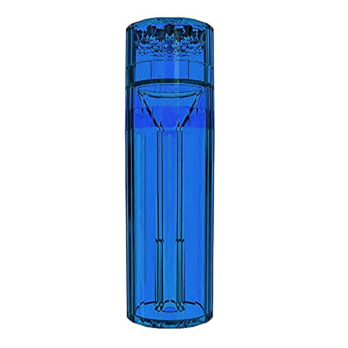 Herb Grinder Cone Loader Portable Cone Grinder, Transparent Herb Spice Grinder with Magnetic Top, Herb Storage Grind Pack All in One (Blue)