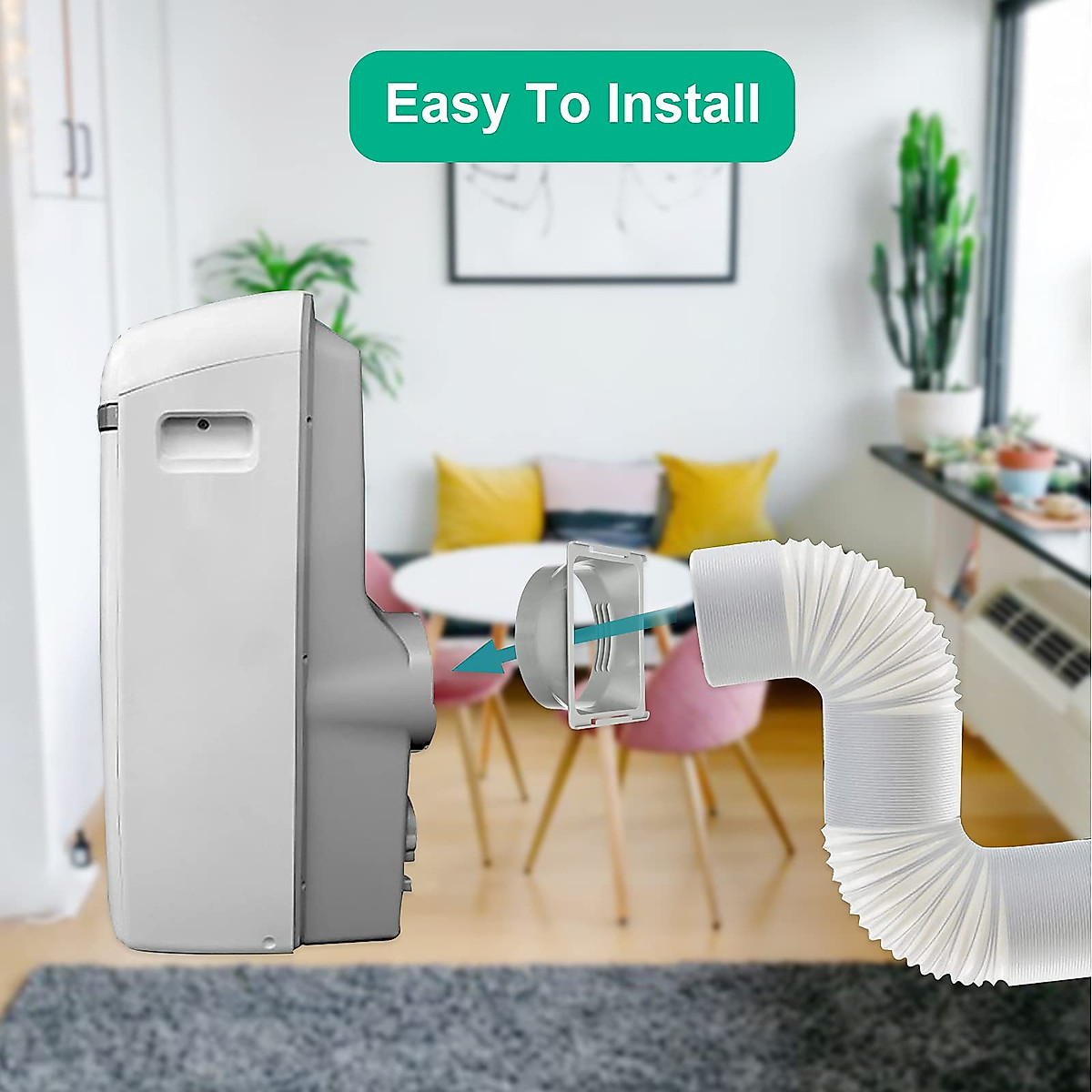 KesaPlan Portable Air Conditioner Exhaust Hose Coupler, 5.9 Inch Window Adapter A/C Unit Tube Connector Mobile Accessories Exhaust Pipe, Used to Connect The Back End of A/C Exhaust Port (Square)