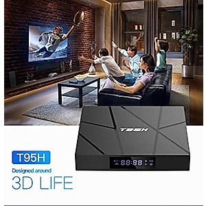 Android 10.0 TV Box, T95H Smart TV Box H616 Quad-core 1GB RAM 8GB ROM Support 2.4G WiFi HDMI 3D H.265 6K HD 10/100M Ethernet Android Box Set Top TV Box