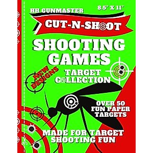 HHGunmaster Cut-N-Shoot - Shooting Games Target Collection Book: Over 50 Fun Paper Targets Designed for BB, Pellet, Air-soft, Pistol, Shot Gun, Rifle & Archery Shooters