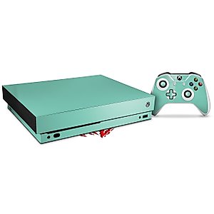 WraptorSkinz Decal Vinyl Skin Wrap Compatible with Xbox One X Console and Controller - Solids Collection Seafoam Green