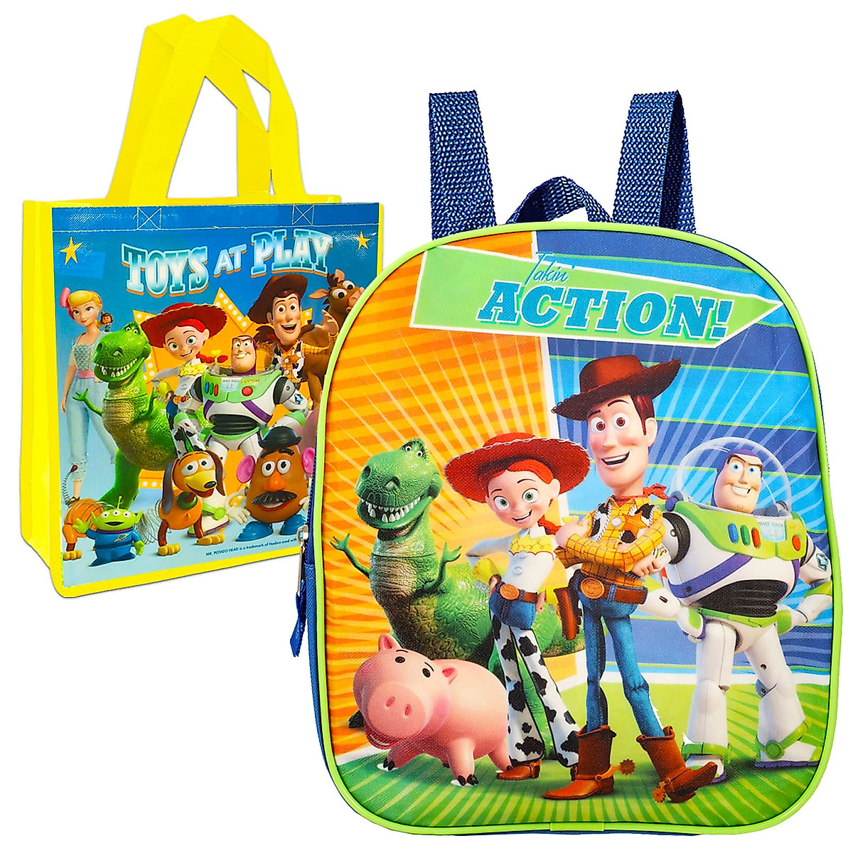Fast Forward Toy Story Backpack for Kids Set - Toy Story Travel Bag Bundle with 11” Mini Toy Story Backpack, Toy Story Drawstring Bag | Toy Story Backpack Toddler