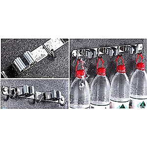 16" Mop and Broom Holder Organizer, Stainless Steel Wall Mount Hanger, Mounted Tool Rack Organizer, Closet Broom Holder, Ideal Broom Hanger for Kitchen, Courtyard, Garden,Storage (3 Racks 4 Hooks)