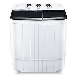 Portable washers 17.6lbs Compact Washing Machine and Spinner Twin Tub Washer and Dryers for Home Apartment Dorms,Black