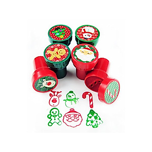 Tiny Mills 24 Pcs Christmas Holidays Stampers for Kids Party Favors, Christmas Stocking Stuffers, Pinata Fillers, Toddler Kids Crafts, Goody Bag Filler, Party Toys, Classroom Rewards Carnival Prizes