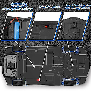 Cusocue Remote Control Car,1:43 Scale RC Cars Toy Off Road Mini Yellow Racing Truck Pickup Cool Toys for Kids 3 4 5 6 7 8 9 Year Old Boys and Girls