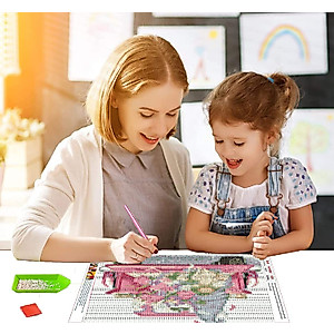 Gnome Truck Diamond Painting Kits,5D Diamond Painting Kits for Adults Kids DIY Diamond Art Kits Full Round Drill Diamond Dots Painting with Diamonds Gem Art and Crafts Flower Home Wall Decor 12X12inch