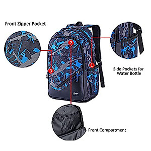 Ozmego Boys School Backpacks Midlle School College Bookbag for Teens Boys Girls (Camo Blue)