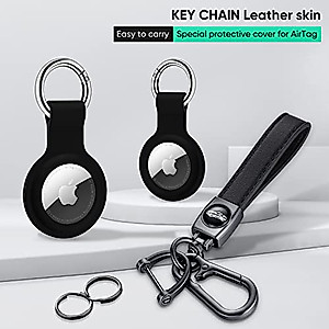 PICKBEAU 3 in 1 Leather Keychain for Men Women, Carabiner Key Ring Clip Car Key Chain With Anti Loss D-Ring