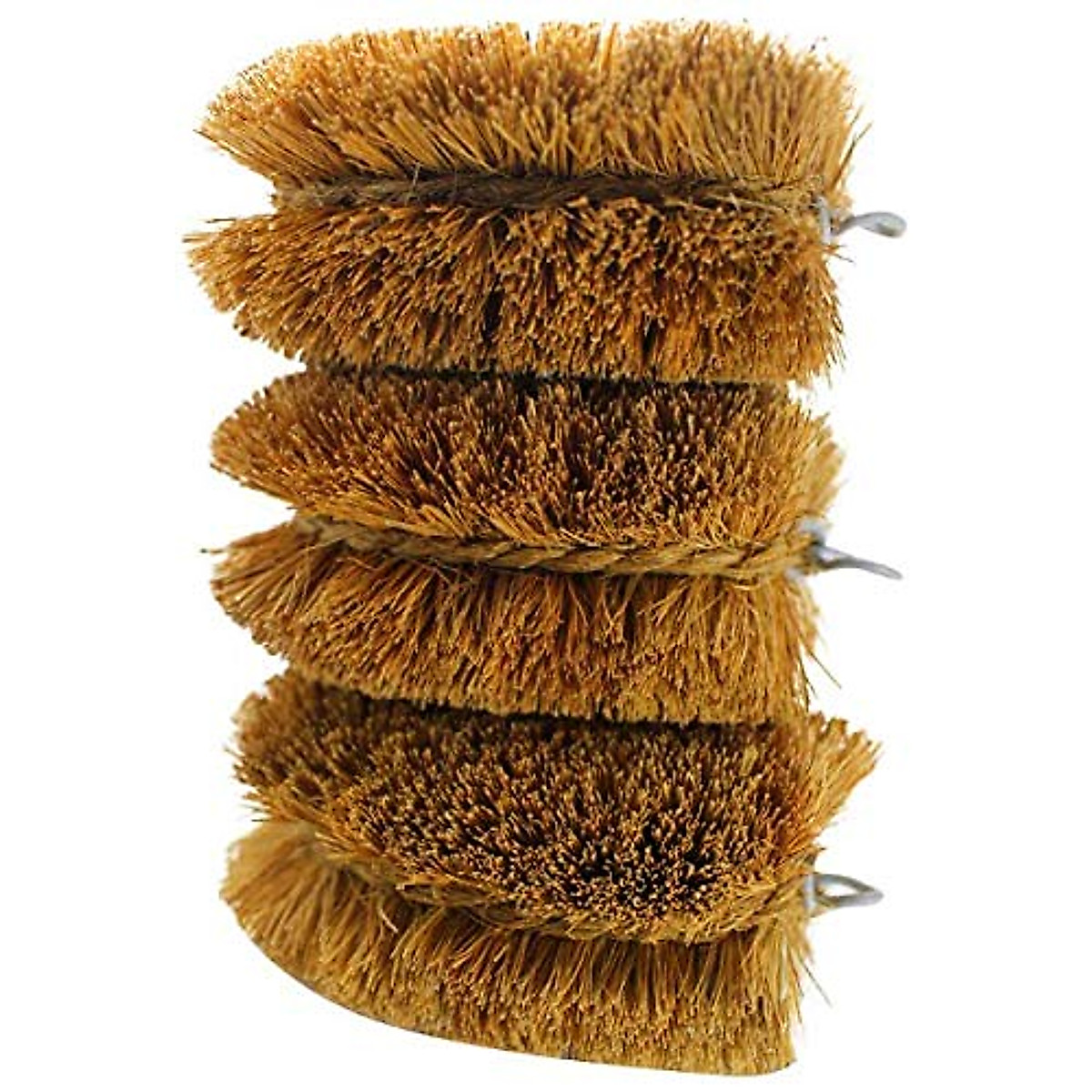 Pack of 3 Tawashi Vegetable Brushes Natural Coconut Fiber, Japanese Design, Ideal for Fruits, Veggies and Household use with Wire Hanging Loop by SKARBY