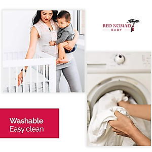 Red Nomad Waterproof Mattress Protector, Total Baby Crib Bed Mattress Cover, Ultra-Soft Bamboo Fabric with Noiseless Polyurethane Backing - Mini Crib Size