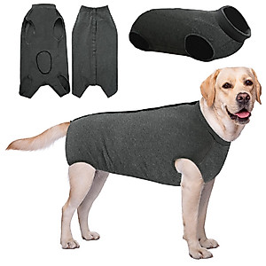 AURUZA Dog Recovery Suit After Surgery, Soft Breathable Dog Onesie for Surgery Female Male, Anti Licking Dog Surgical Suit (Grey,XL)