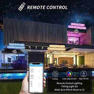 Mosasun 36W APP Remote Control Color Changing Ceiling Lamp with Bluetooth Speaker, Flush Mount LED Bathroom Music Ceiling Light for Kids Room, Laundry, Hallway