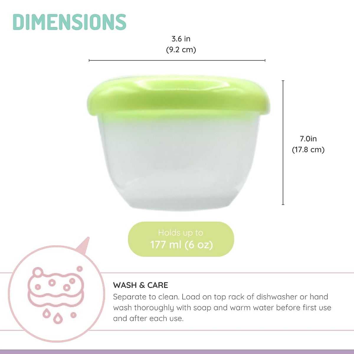 melii Nesting Food Storage Containers, 6 oz - Pack of 6