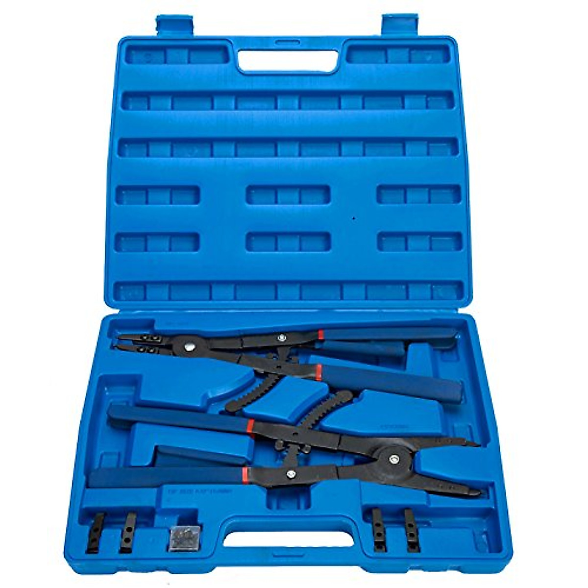 8MILELAKE 16 Inches Heavy Duty Snap-Ring Pliers External and Internal Pliers, Straight, 45°, 90° Tips