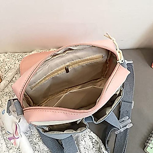 Kawaii Shoulder Backpack Korean Students Totes Schoolbag with Pins Crossbody Bag