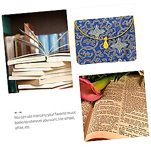 STOBAZA 2pcs Pocket Covers Style Tote Pouch Bags Container Embroidery Wrap Holder Bible Pattern Makeup Carrier Supplies Print Book Confucian Zen Envelope Ethnic Portable Classic Case