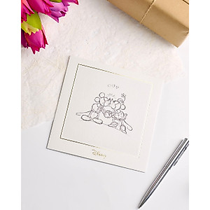UK Greetings Disney Birthday Card - Minnie Mouse Birthday Card - Mickey Mouse Birthday Card - Birthday Card for Her - Minnie and Mickey Kissing Original Sketch - Blank Card