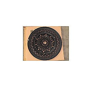 Cast Aluminum 24" Round Lazy Susan Turntable Rotating Tray Antique Bronze.