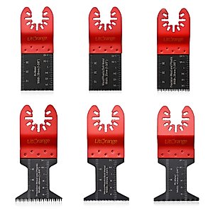 Litorange 6PCS 35mm & 1-3/4" Soft Metal/Bi-Metal/Precision Wood Cutter Saw Blades Oscillating Multi Tool,Professional Universal Oscillating Saw Blades(Pack of 6) for Wood, Metal and Hard Material