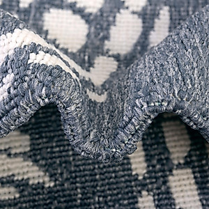 Unique Loom Outdoor Coastal Collection Area Rug - Bodrum (7' 1" Round, Navy Blue/ Ivory)