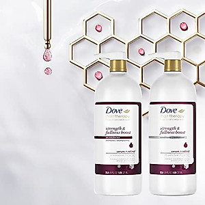 Dove Hair Therapy Shampoo Strengthening Treatment for Thin, Fine Hair Strength and Fullness Boost Sulfate Free Shampoo for 2X Visibly Fuller, Thicker Hair 33.8 oz