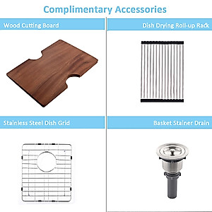 Stainless Steel Undermount Bar Sink Workstation-Bokaiya 13 Inch Undermount Wet Bar Sink 16 Gauge Single Bowl Small Bar Prep Sink with Cutting Board