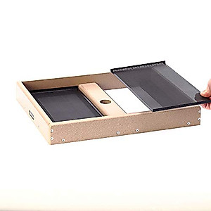 Birds Choice SNSC Platform Feeder, Recycled Pole Mount Seed Catcher Platform w/ Two Removable Seed Trays, Medium, Taupe