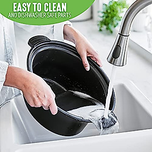 GreenLife Cook Duo Healthy Ceramic Nonstick 6QT Slow Cooker, PFAS-Free, Digital Timer, Dishwasher Safe Parts, Turquoise