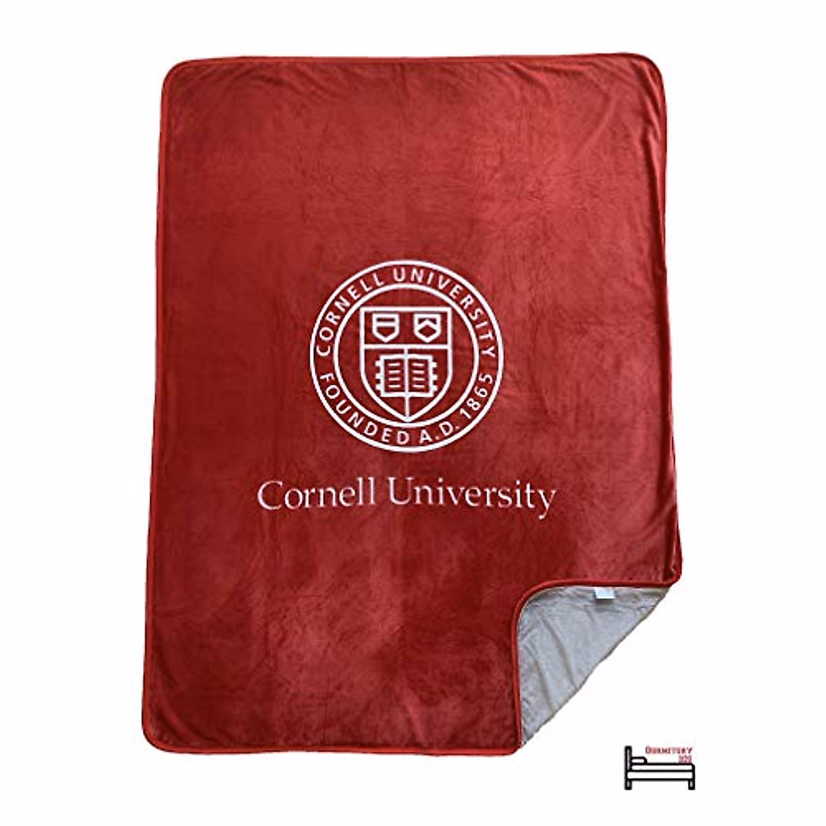 Dormitory 101 Cornell U Premium Plush Fleece Blanket - X Large 60"X80". Fits Queen or Twin XL Beds. Winter Holiday Graduation Gifts
