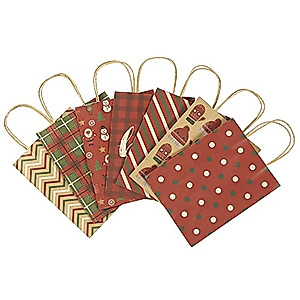 Sattiyrch Christmas Gift Bags 28 Count,Medium Size Kraft Paper Gift Bags with Handles,Brown Shopping Bags, Party Bags