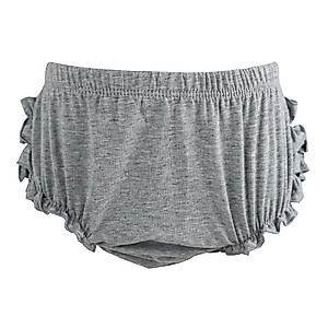 Wennikids Baby Girl's Cotton Shorts and Diaper Cover Bloomers X-Large Gray