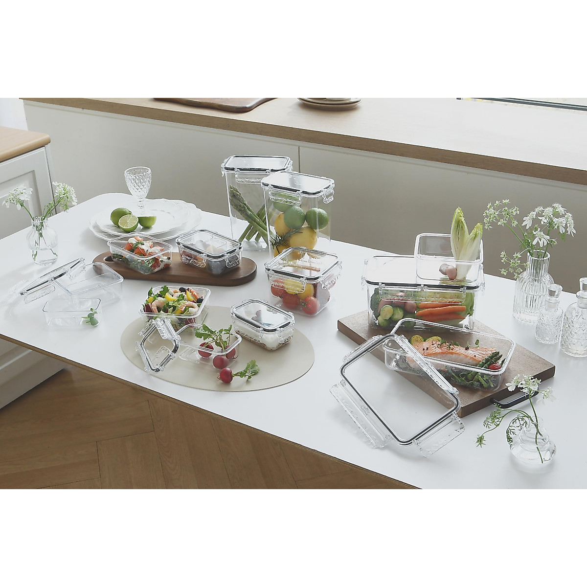 gotman Crystal Lock Airtight Food Storage Containers with Lids Gift Set(7 pack) Tritan | BPA-Free Meal Prep Container | Microwave, Freezer and Dishwasher Safe | Leak-Proof | Fresher Food