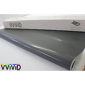 VViViD® Meteorite Dark Grey True R Carbon Fiber Vinyl Wrap Roll with Air Release Technology (1ft x 5ft)
