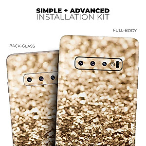 DesignSkinz Gold Glimmer V2 Protective Vinyl Decal Wrap Skin Cover Compatible with The Samsung Galaxy S20 (Screen Trim & Back Glass Skin)
