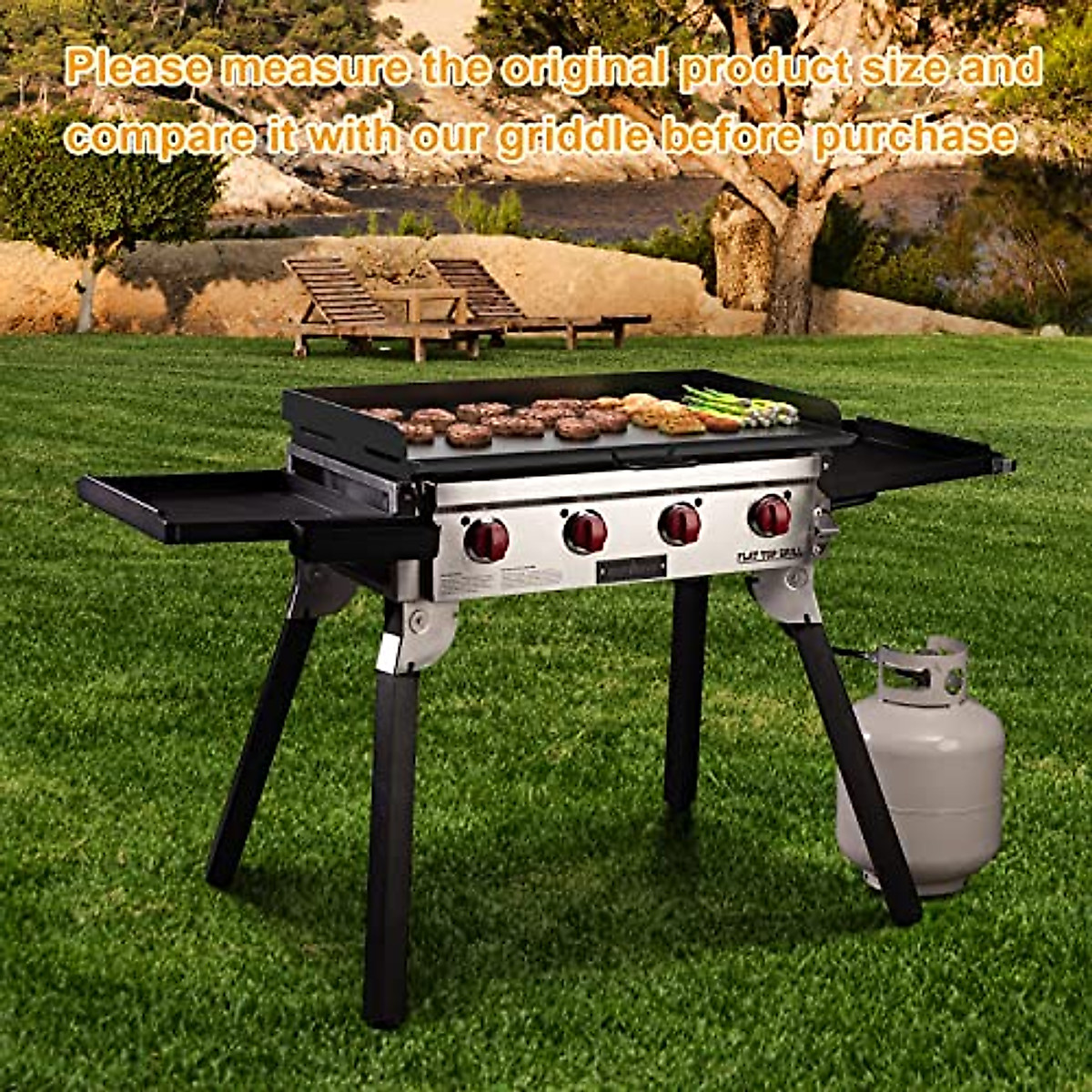 Professional Flat Top Steel Griddle for Camp Chef,Accessories for Camp Chef GB90D, TB90LW, TB90, TB90LWG, TB90LWG15, SPG90B, CCH3 Model Stoves,16'' x 38'' Griddle with Carry Bag