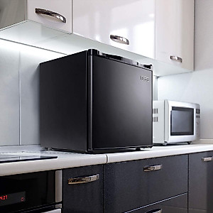 E EUHOMY 1.1 Cu.Ft Mini Freezer, Single Door Upright Freezer with Removable Shelf, Reversible Door, Compact Deep Freezer, for Home/Kitchen/Garage-Black 7 model Settings